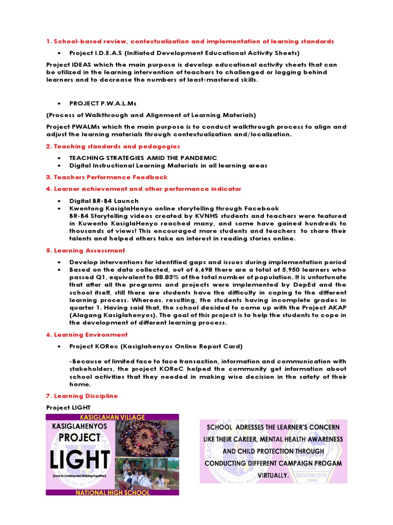 Kvnhs Isme Summary of Practices | PDF