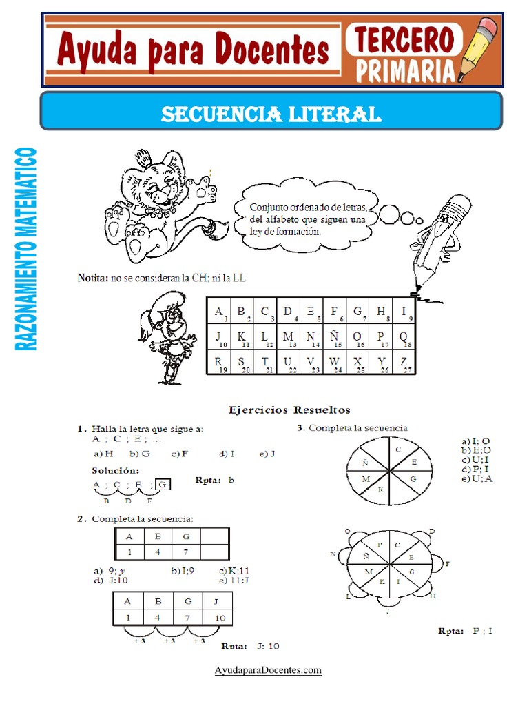 Secuencia Literal para Tercero de Primaria | PDF