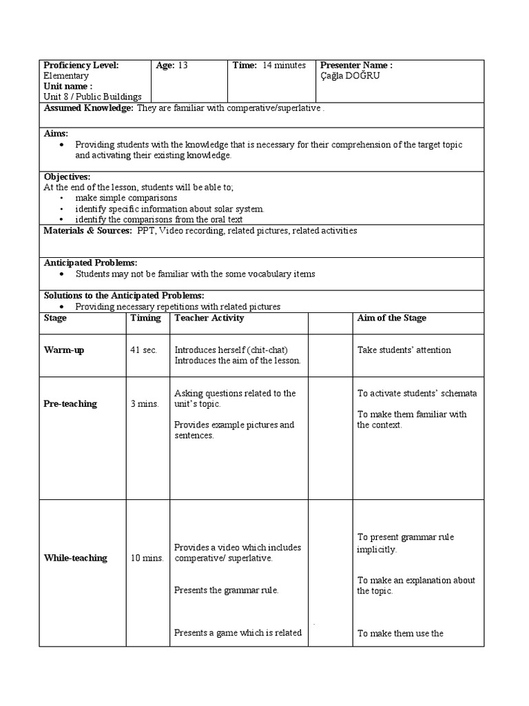7th Grade Planets Lesson Plan | PDF