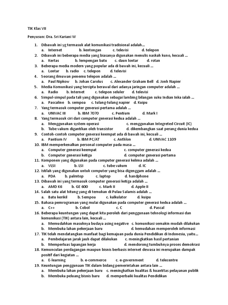 TIK Klas VII | PDF | Komputer | Teknologi & Rekayasa