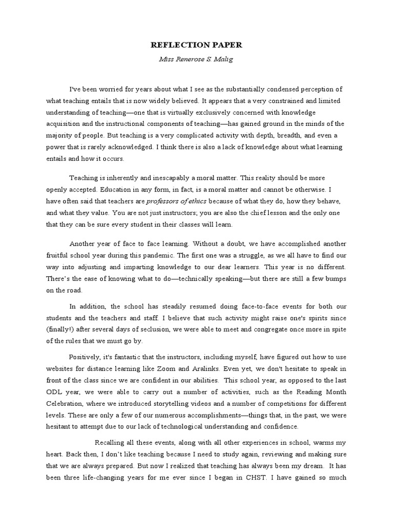 Reflection Paper | PDF