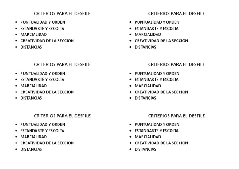 Cia Canto Rey Criterios para El Desfile | PDF | Tecnología