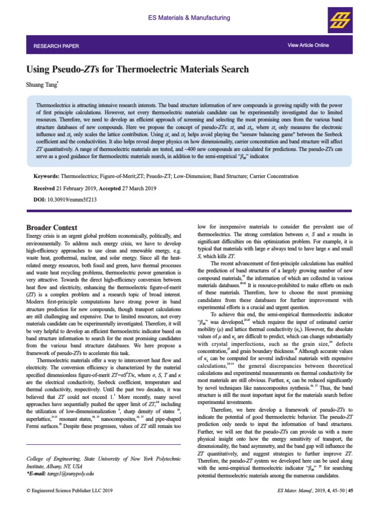Esmm 5 F 213 | PDF | Electronic Band Structure | Electrical Resistivity ...