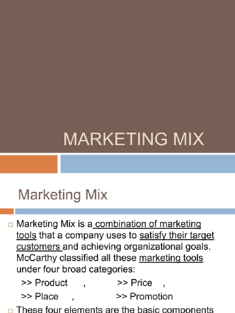 Marketing Mix 45892961 | PDF