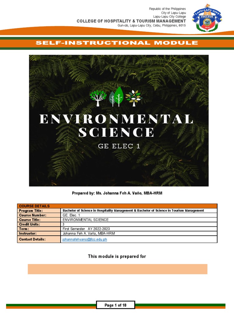 Environmental Science Second Quarter Module | PDF | Cloud | Atmosphere Of Earth