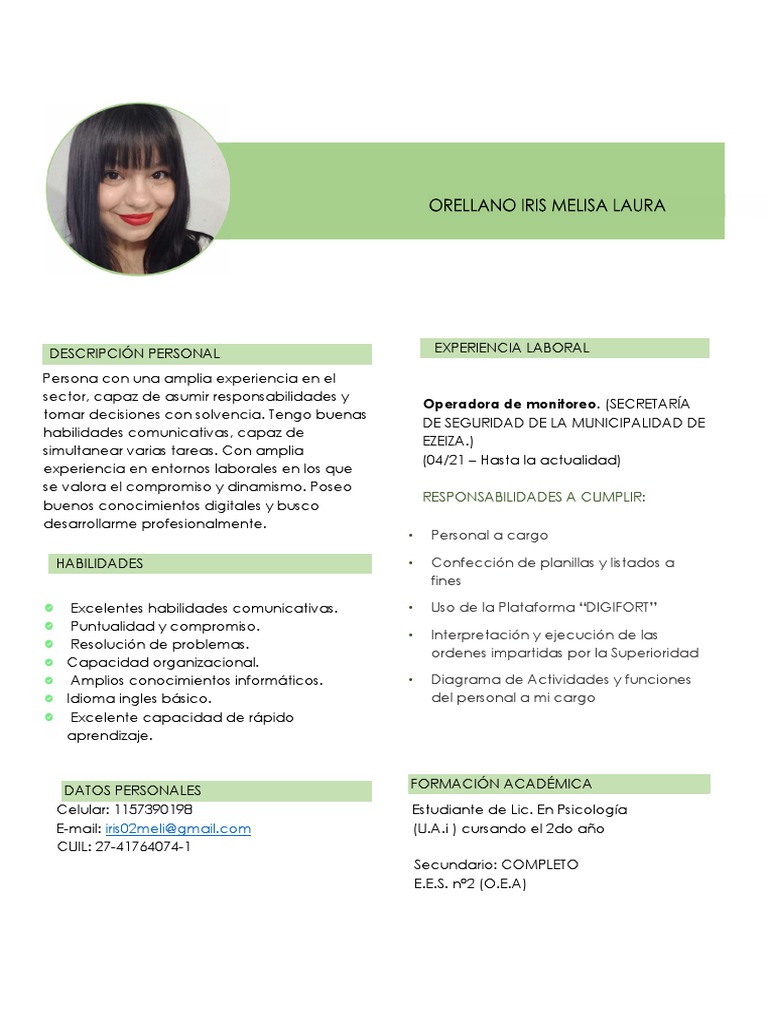 CV Iris Verde | PDF | Crecimiento personal y profesional