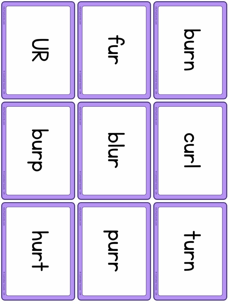 R Controlled Vowels Ur Small | PDF