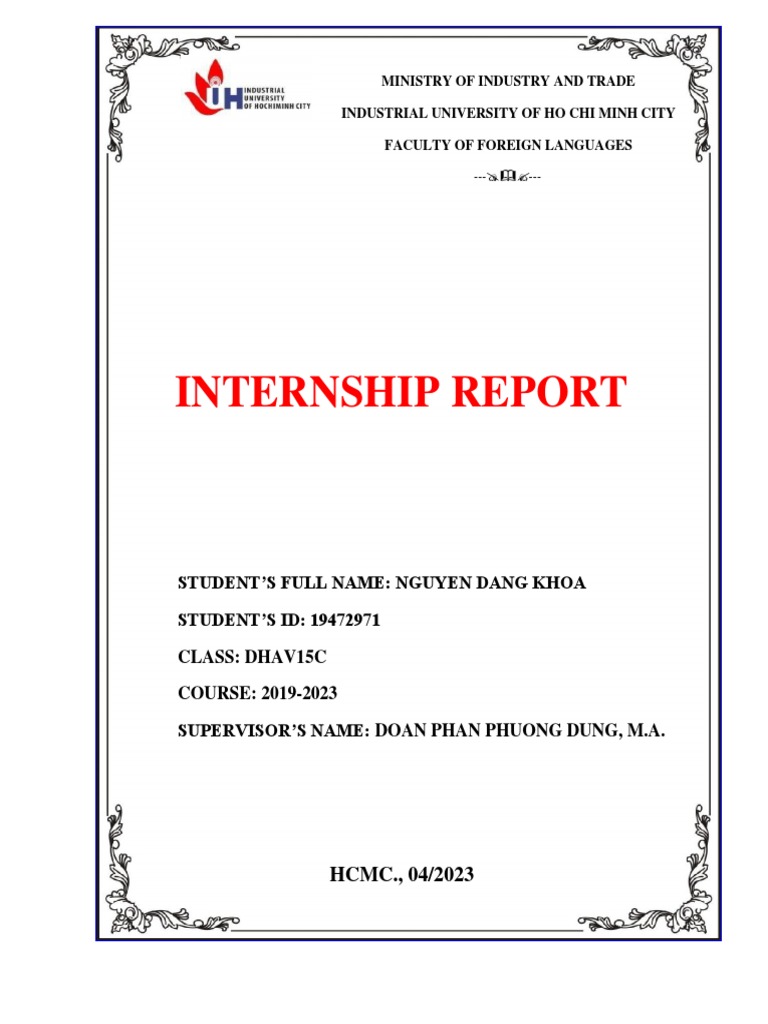 Nguyen Dang Khoa's Internship Report | PDF | Internship | Job Hunting