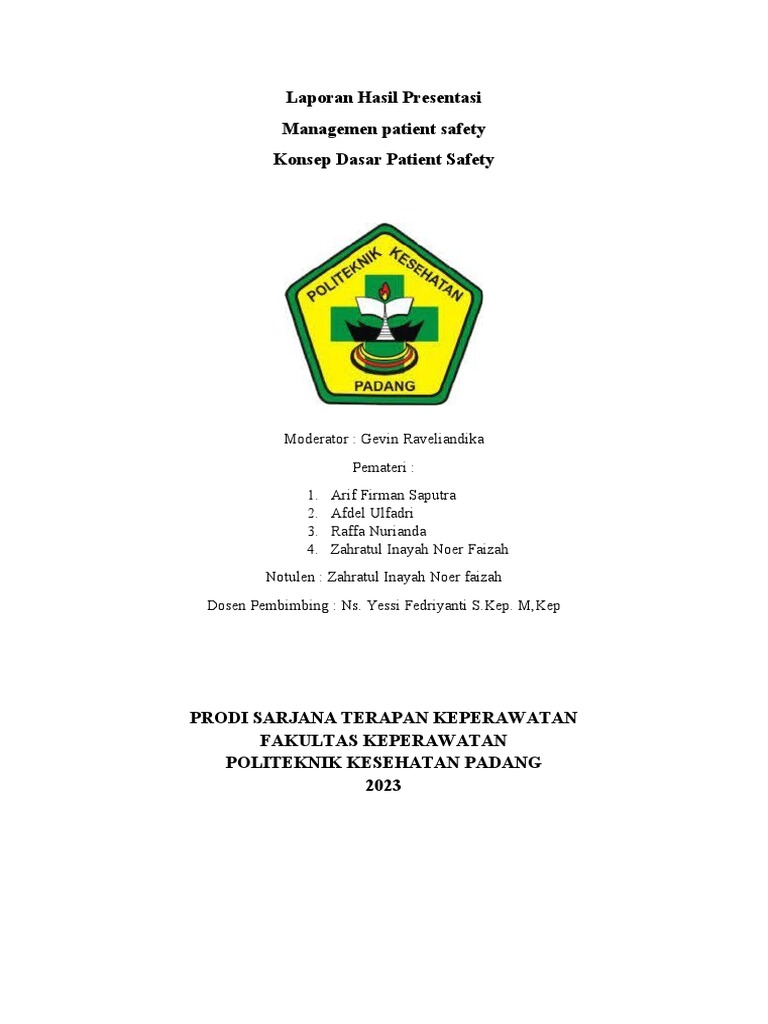 Laporan Hasil Presentasi Kelompok 1 | PDF