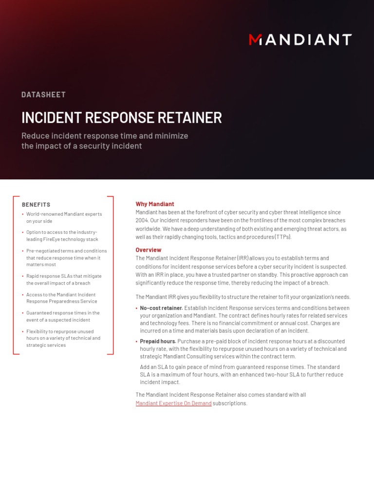 Ds Incident Response Retainer | PDF | Computers