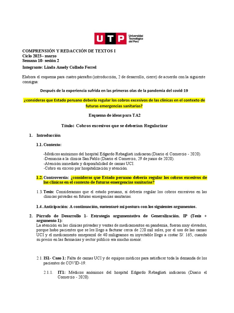 S10.s2-Esquema para TA2. | PDF | Cuidado de la salud | Medicina