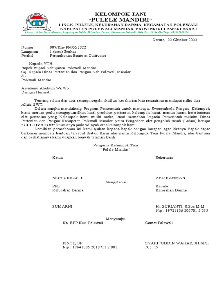 Permohonan Bantuan Cultivator | PDF