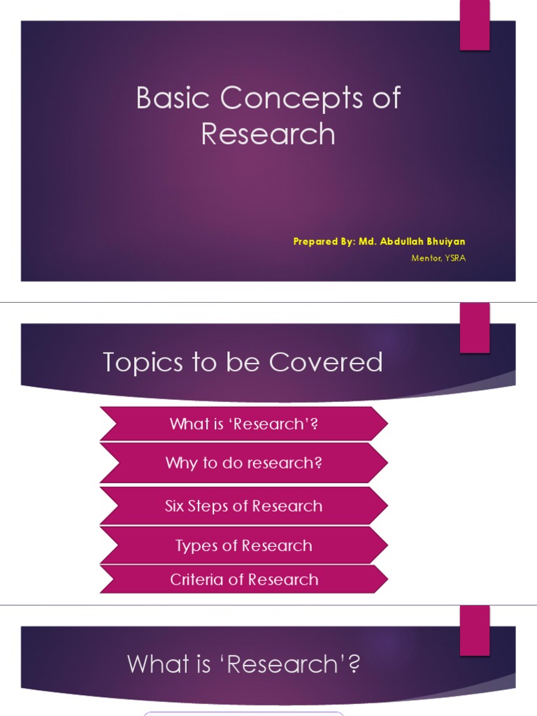 Basic Concepts of Research Ysra | PDF | Theory | Analysis