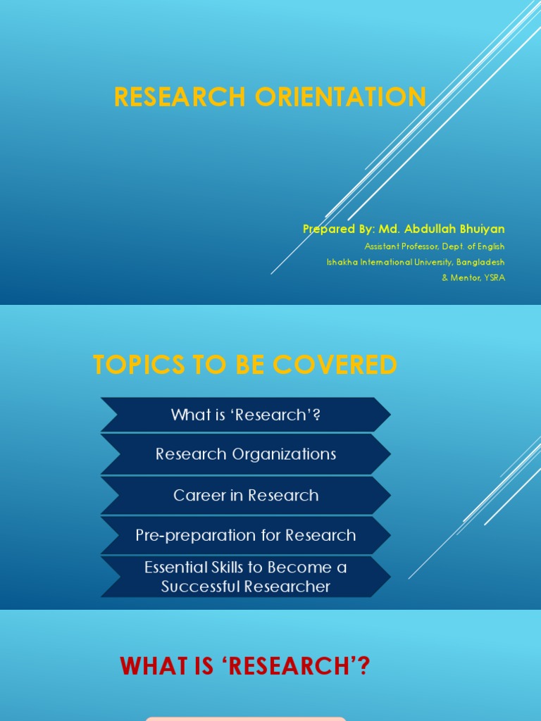 Research Orientation Ysra | Download Free PDF | Knowledge | Hypothesis