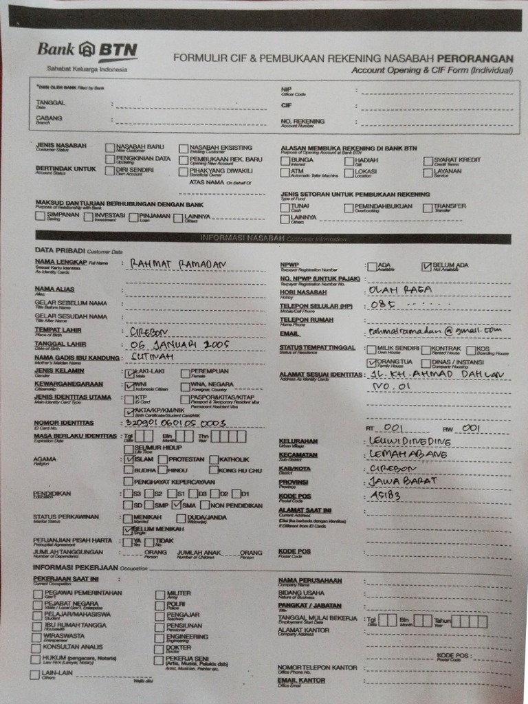 PDF - Scanner - Contoh Penulisan Formulir Bank | PDF