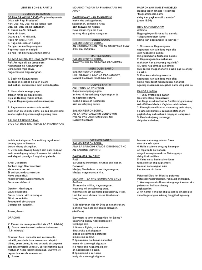 Lenten Sunday Songs - Bicol Part 2 | PDF