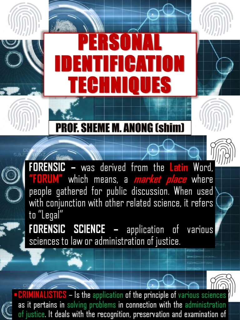 Forensic Personal Identification Methods | PDF