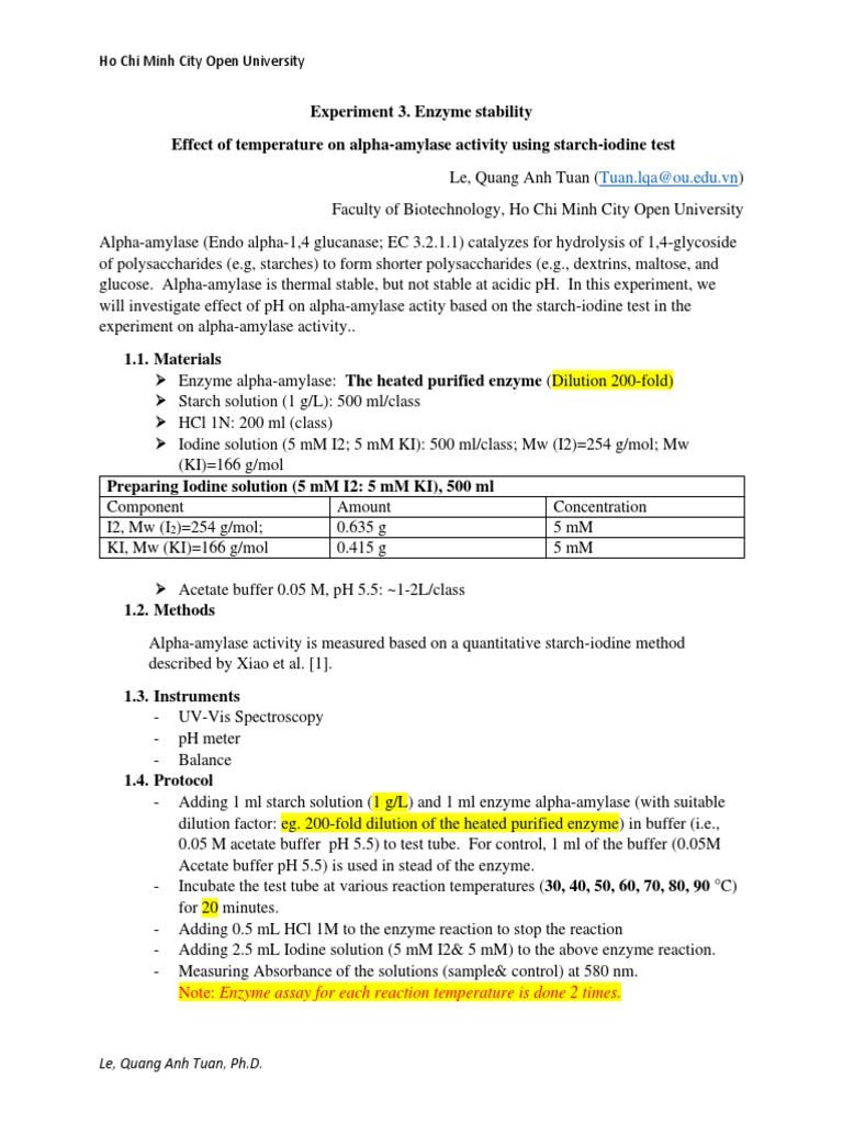 Enzyme3 - Enzyme-Stability Report Guide | PDF