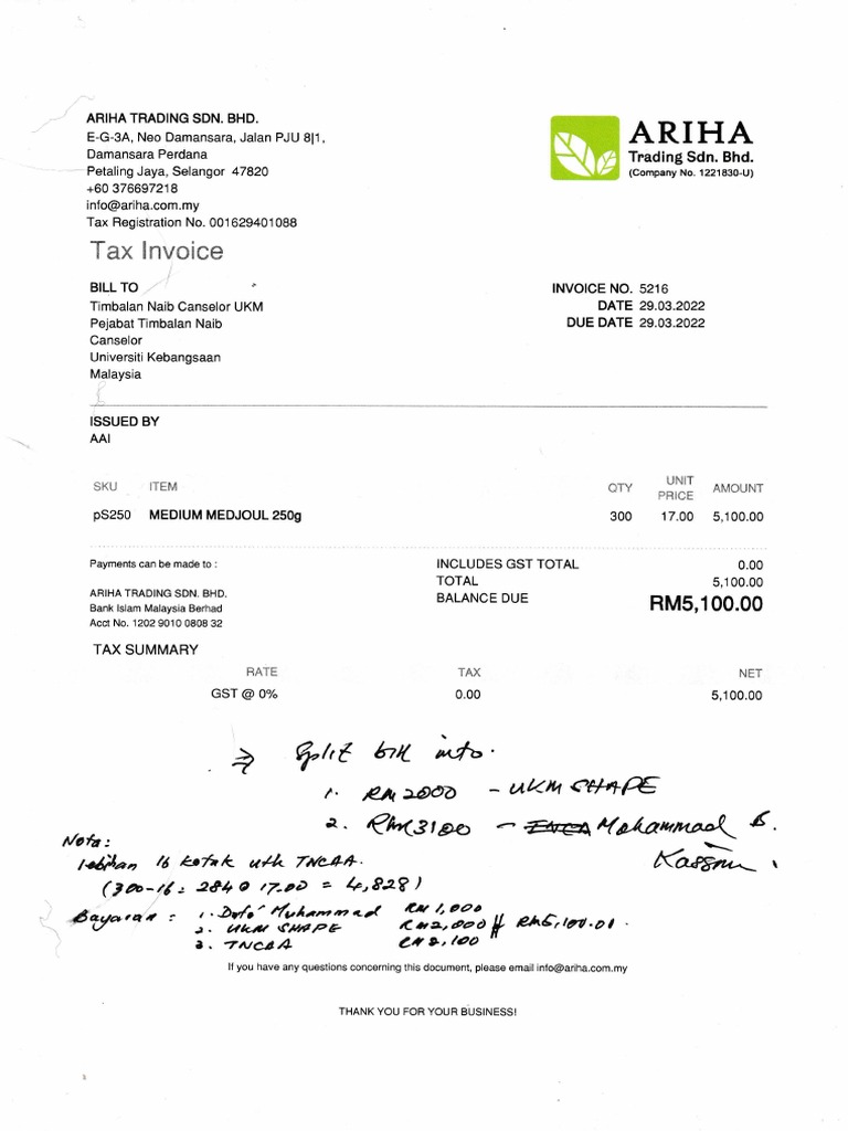 Invois Kurma | PDF | Invoice | Payments