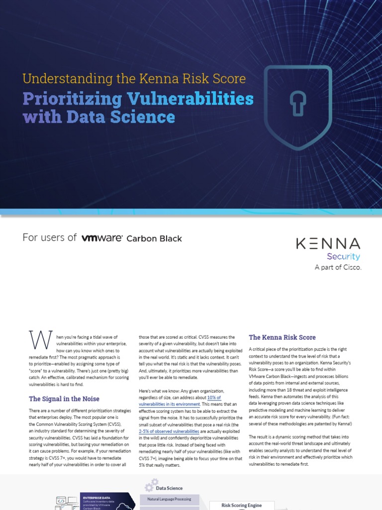 VMWCB Whitepaper Understanding The Kenna Security Vulnerability Risk Score | PDF | Vulnerability ...