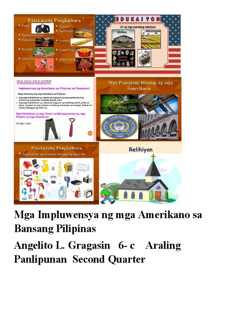 Araling Panlipunan Grade 6 Impluwensya NG Mga Amerikano | PDF