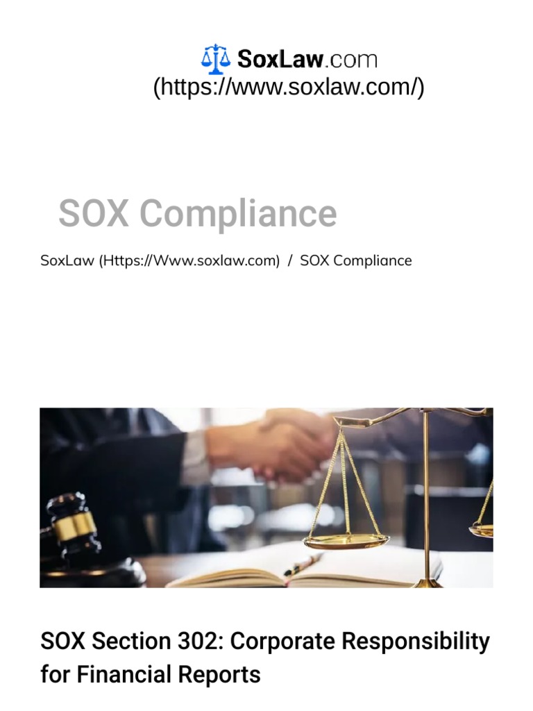 SOX Compliance Requirements, Controls Checklist For 2021 - SoxLaw | PDF