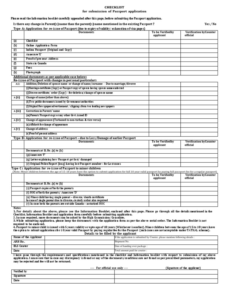 Checklist and Information Booklet For Passport May 13 | PDF | Passport | Travel Visa
