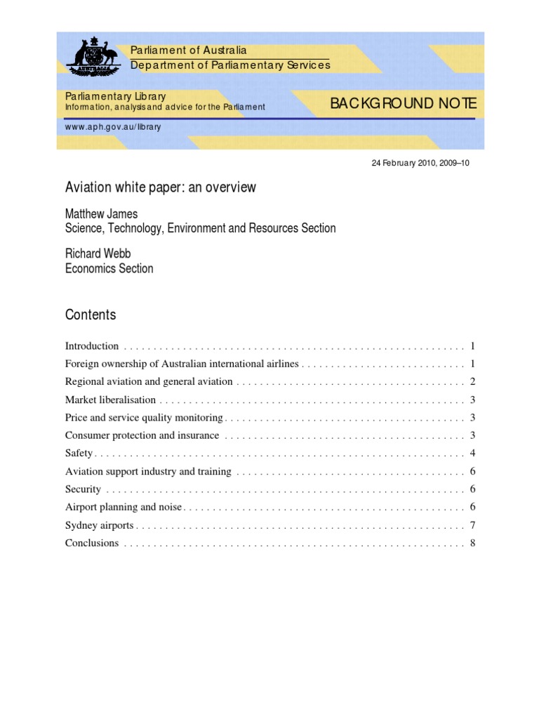 Aviation Whitepaper Overview | PDF | Airlines | Airport