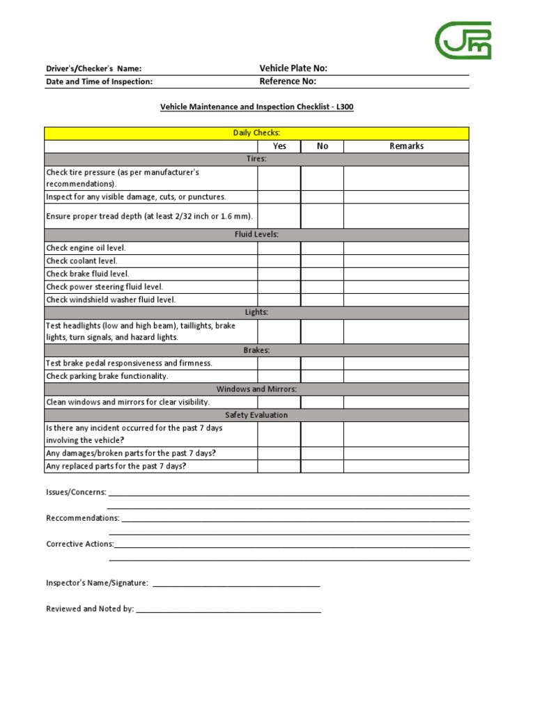 L300 Daily Checks | PDF