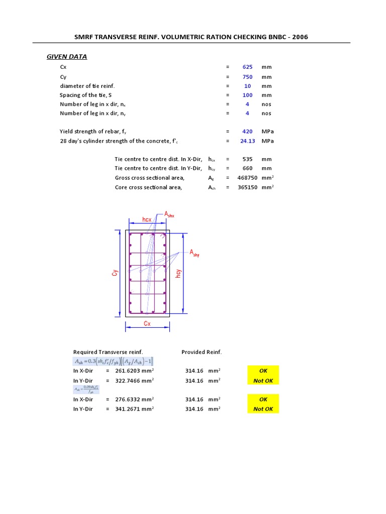 BNBC 2006 SMRF Tranverse Reinforcement in Column | PDF