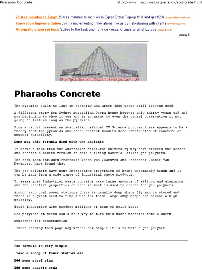 Pharaohs Concrete | PDF | Polymers | Concrete