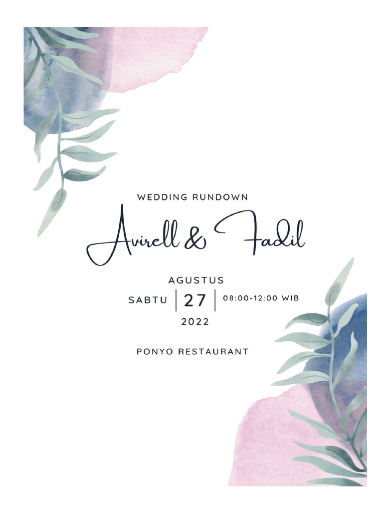 Rundown Wedding Avirell | PDF