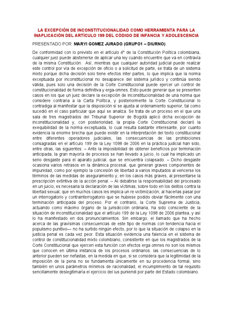 La Excepción de Inconstitucionalidad Como Herramienta para La ... La Excepción de Inconstitucionalidad Como Herramienta para La ...
