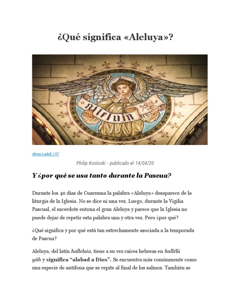 Significado de "Aleluya" en religión | PDF | Religión y espiritualidad ...