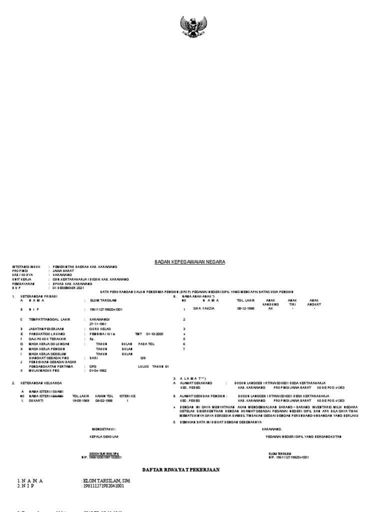 Blanko DPCP Dan DRP Pensiun | PDF