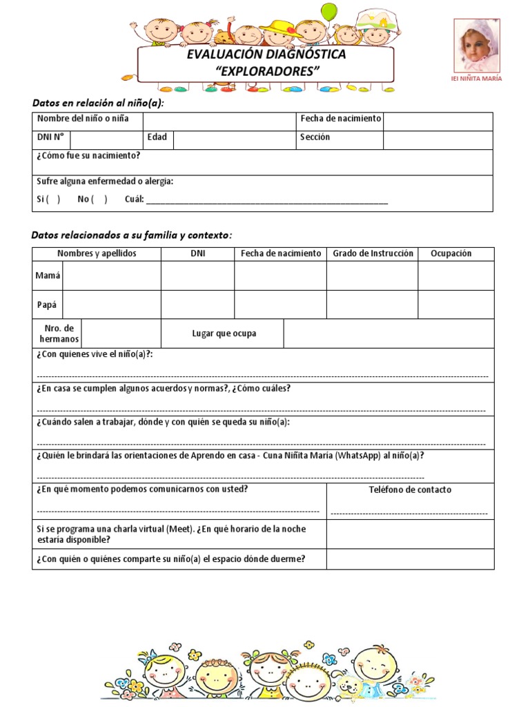 Evaluación diagnóstica 2 años | PDF