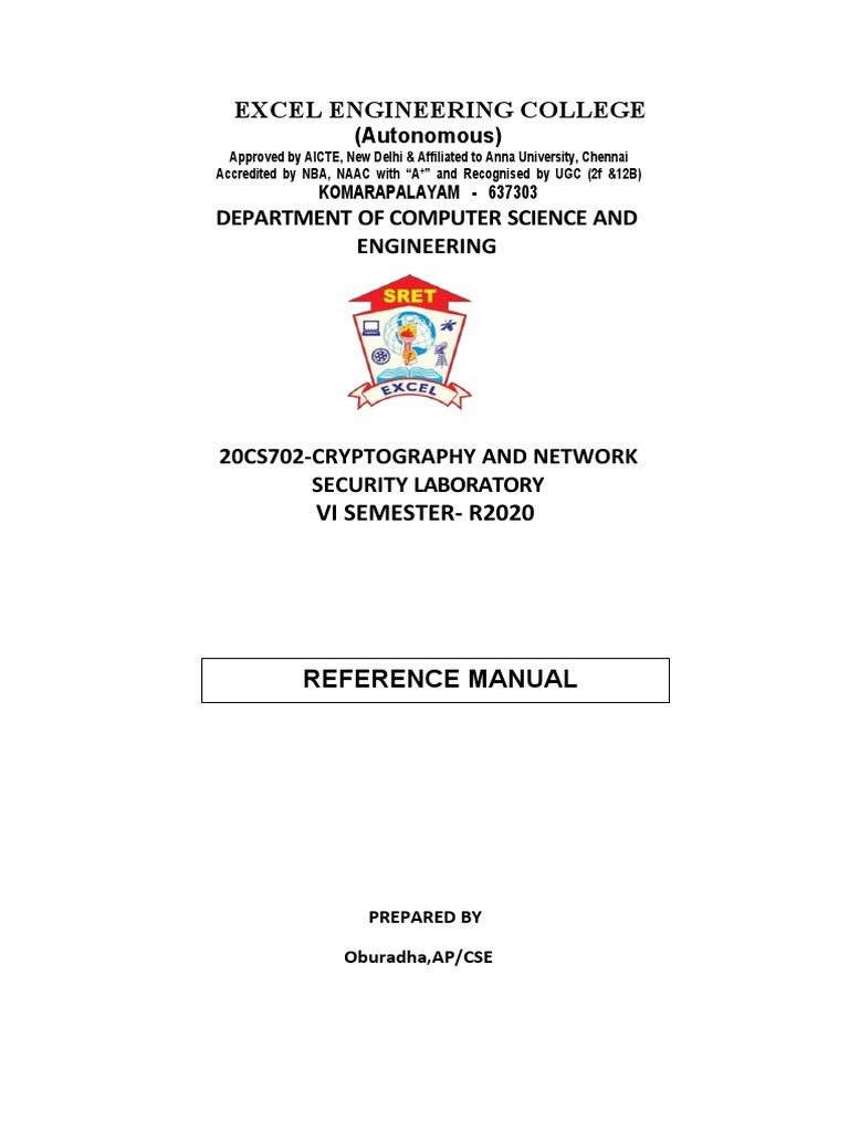 CNS Lab Manual - Cse | PDF | Art | Computers