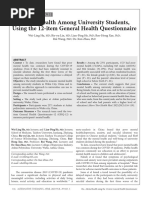 General Health Questionnaire GHQ 12 | PDF | Behavioural Sciences ...
