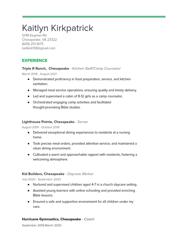 Kaitlyn Kirkpatrick Resume | PDF