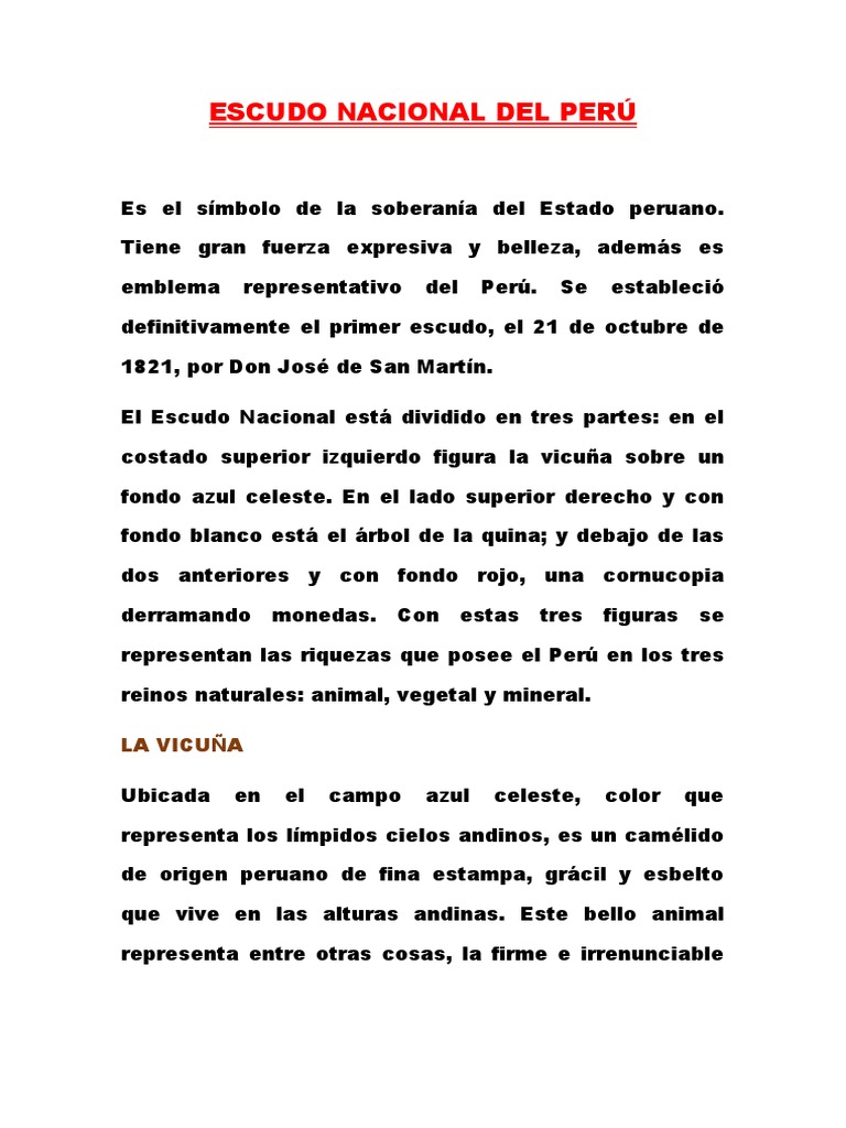 Escudo Nacional Del Perú | PDF