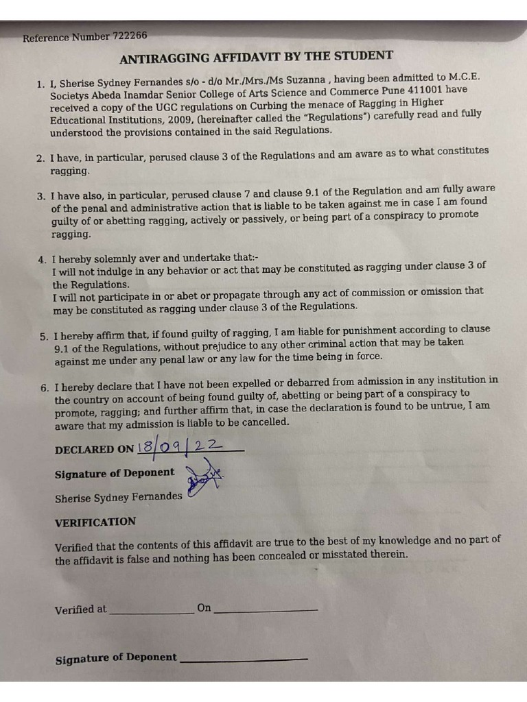 Anti Raging Form | PDF