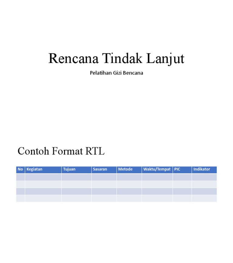 Form RTL Gizi Bencana | PDF