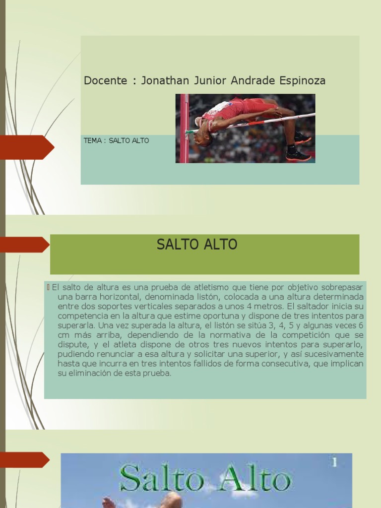 SALTO ALTO ATLETISMO - Jonathan | PDF