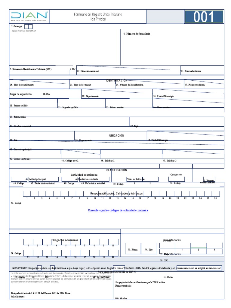 Rut Editable para Envio A La Dian. | PDF