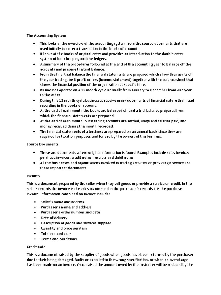The Accounting System | PDF | Debits And Credits | Bookkeeping