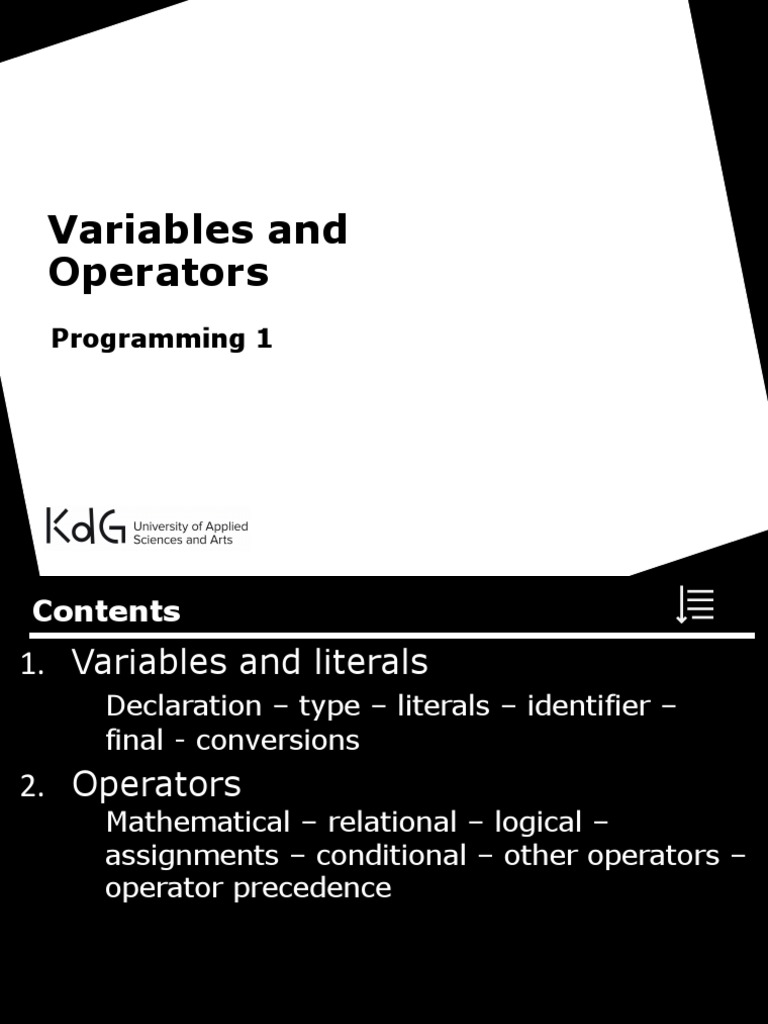 M2 Variables Operators | PDF M2 Variables Operators | PDF