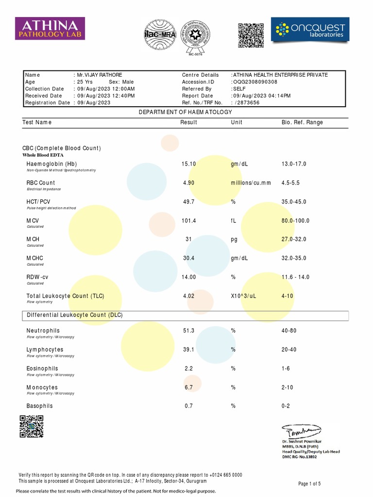 Health Report for Mr. Vijay Rathore | PDF