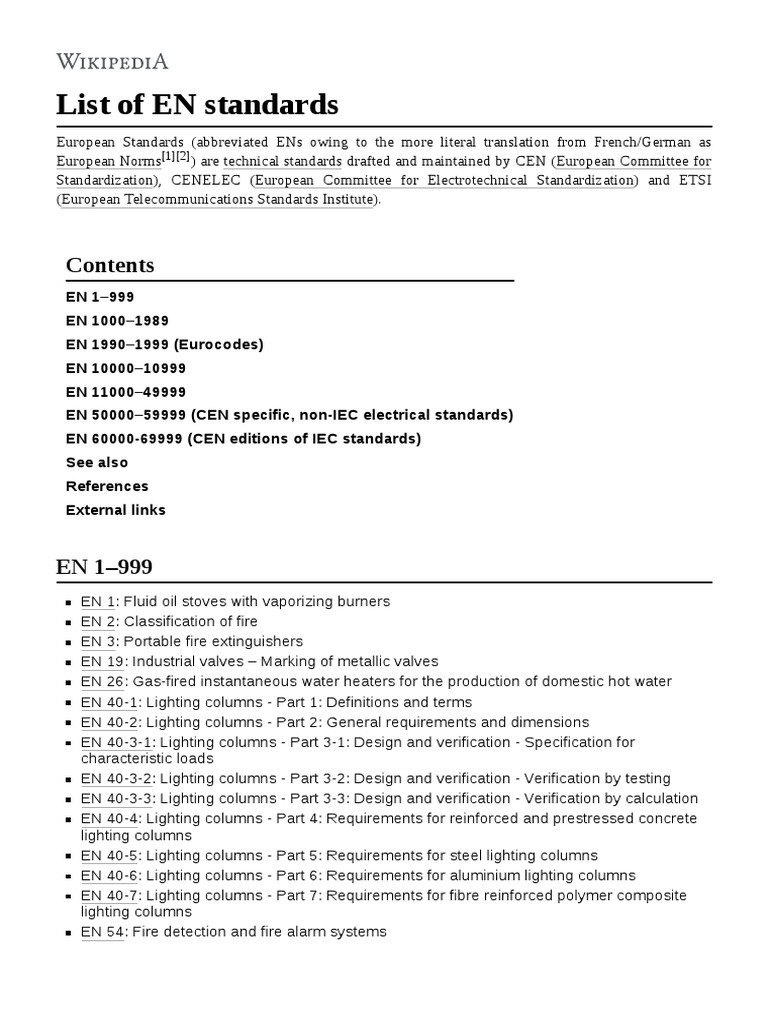 List of en Standards | PDF