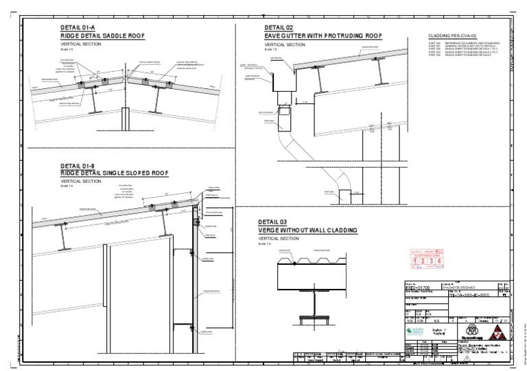 Detail 02 Eave Gutter With Protruding Roof Detail 01-A Ridge Detail Saddle Roof | PDF | Roof ...