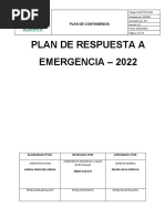 Modelo Plan de Respuesta Ante Emergencia y Contingencias 2023 | PDF | Primeros auxilios | Inundar